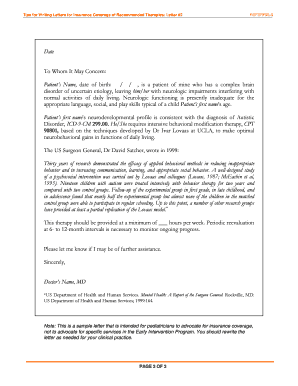 Fillable Online Tips for Writing Letters for Insurance Coverage of ...