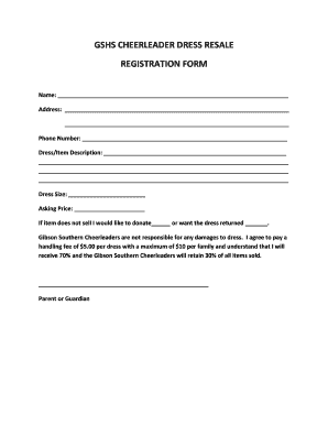 Fillable Online sgibson k12 in GSHS CHEERLEADER DRESS RESALE ...