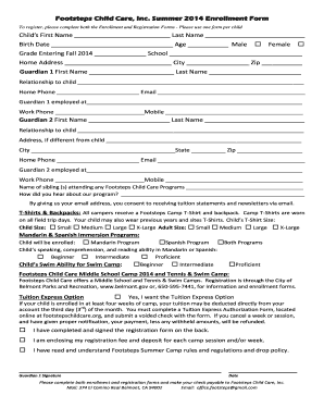 Fillable Online Childs Swim Ability for Swim Camp Fax Email Print ...