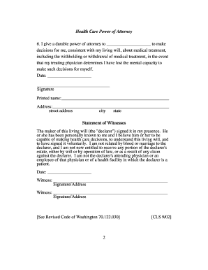 Fillable Online Health Care Power of Attorney - Wikiform Fax Email ...