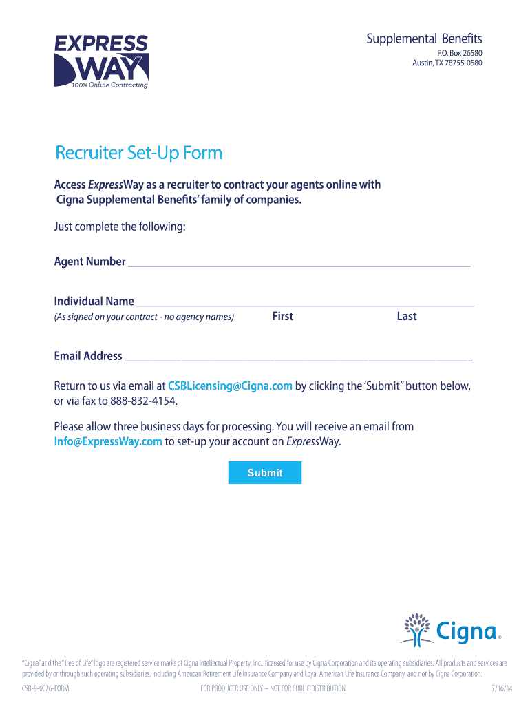 Fillable Online Recruiter Set-Up Form Fax Email Print - pdfFiller