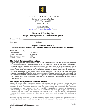 Fillable Online TJC - MET Education Training Plan 33 - Project ...