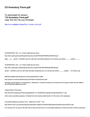 Fillable Online Cii Inventory Form - Pdfslibforyoucom Fax Email Print - pdfFiller