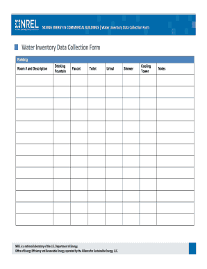 Fillable Online nrel Water Inventory Data Collection Form Fax Email ...