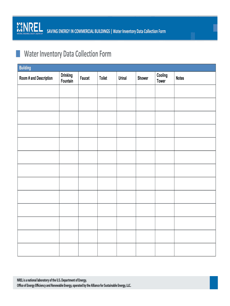 Fillable Online nrel Water Inventory Data Collection Form Fax Email ...