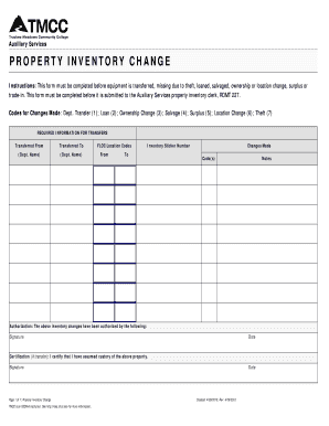 Fillable Online tmcc Property Inventory Change Fax Email Print - pdfFiller