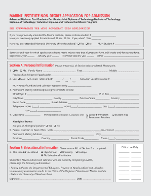 Fillable Online mi mun NON-DEGREE APPLICATION FOR ADMISSION Fax Email ...