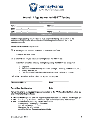 Fillable Online Approved age-bwaiverb application request PDF - HiSET ...