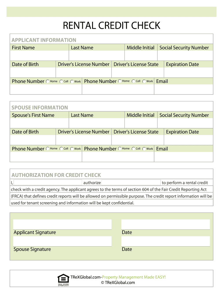 Fillable Online RENTAL CREDIT CHECK - SimplifyEm Property Management ...