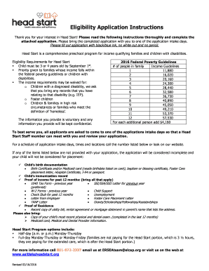 Fillable Online saltlakeheadstart Eligibility Application Instructions ...