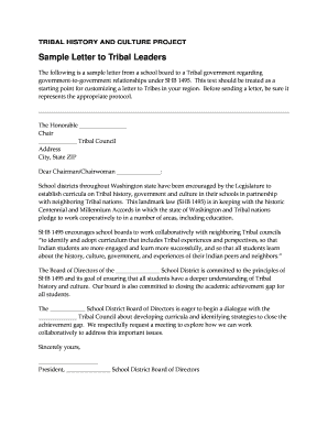 Fillable Online Sample Letter to Tribal Leaders - WSSDA Fax Email Print ...