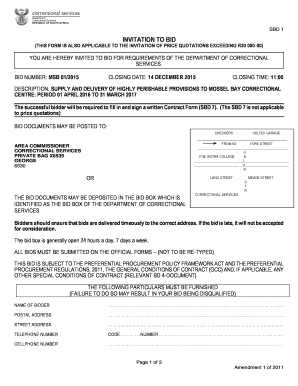 Fillable Online SBD 1 Bid cover page 1pdf Fax Email Print - pdfFiller
