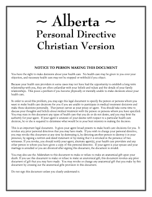 Fillable Online BPersonal Directiveb Christian Version Fax Email Print ...