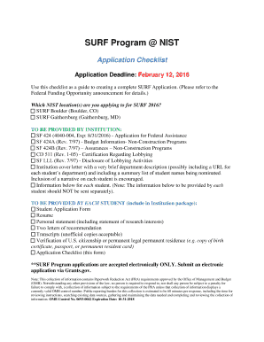Fillable Online nist SURF Program NIST Fax Email Print - pdfFiller