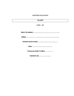 Fillable Online CHECK - LIST Fax Email Print - pdfFiller
