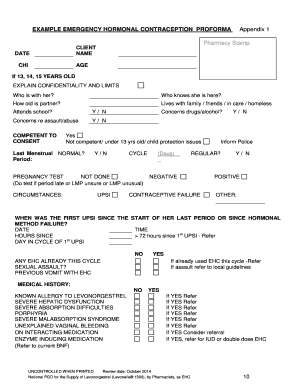 Fillable Online communitypharmacy scot nhs EXAMPLE EMERGENCY HORMONAL ...