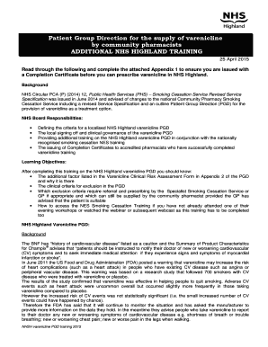 Fillable Online communitypharmacy scot nhs Patient Group Direction for ...