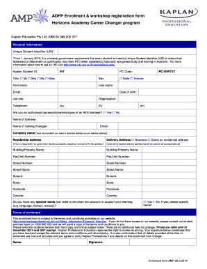 Fillable Online ADFP Enrolment workshop registration form Horizons Fax Email Print - pdfFiller