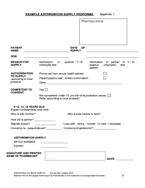 Fillable Online communitypharmacy scot nhs EXAMPLE SUPPLY PROFORMA ...