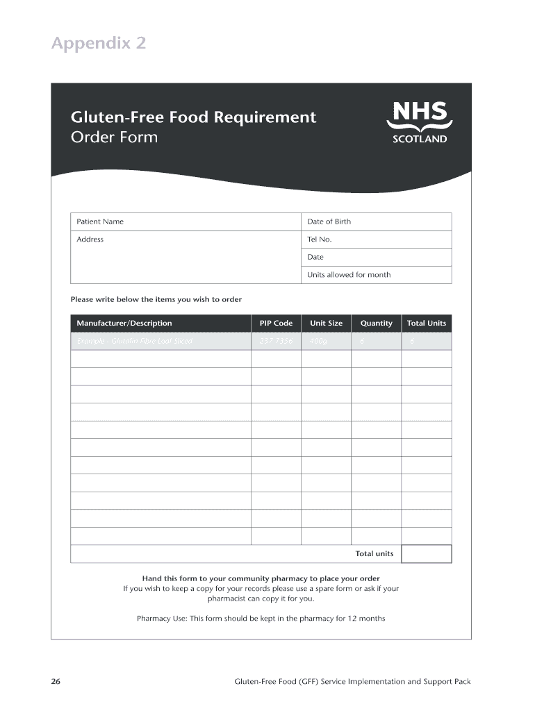 Fillable Online communitypharmacy scot nhs NES Gluten Free form ...