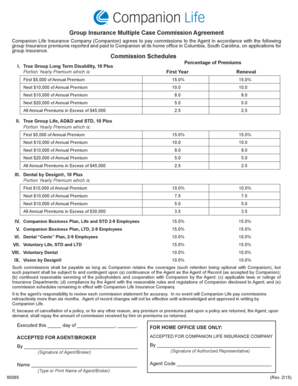 Fillable Online Companion Life Insurance Company (Companion) agrees to ...