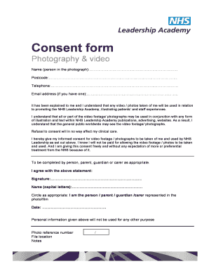 Fillable Online leadershipacademy nhs Consent form - NHS Leadership ...