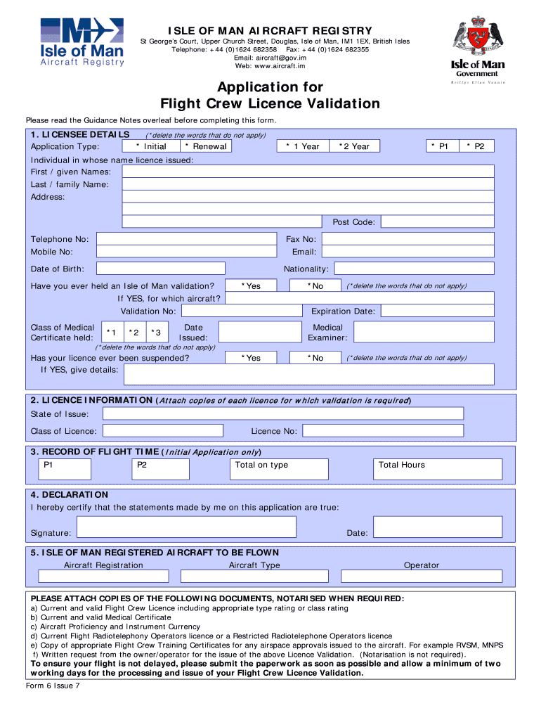 Fillable Online gov Flight Crew Licence Validation Fax Email Print ...