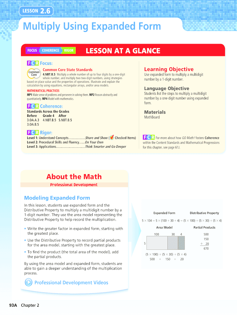 Fillable Online Multiply Using Expanded Form Fax Email Print - pdfFiller