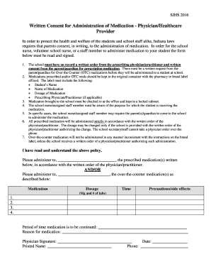 Fillable Online Medication Consent Form - stjoek12inus Fax Email Print ...