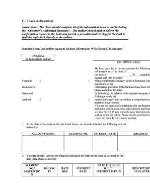 Fillable Online monicpa Standard Form To bConfirm Account Balanceb ...