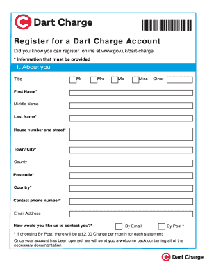 Fillable Online Dart Charge baccountb registration form - Govuk Fax ...