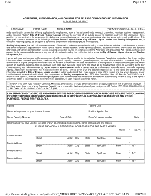 Fillable Online understand that in conjunction with my application for ...