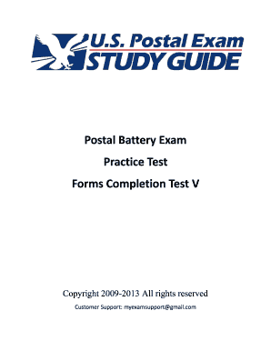 Fillable Online Postal Battery Exam Practice Test Forms Completion Test ...
