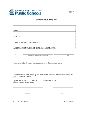 Fillable Online harrisonburg k12 va Educational Project - HCPS Fax ...