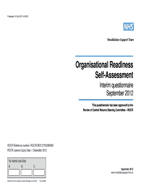 Fillable Online solent nhs Organisational Readiness Self-Assessment ...