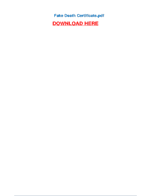 Fillable Online Fake Death Certificate - Pdfsdocumentscom Fax Email ...
