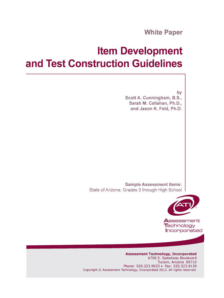 Fillable Online Item Development Fax Email Print - pdfFiller