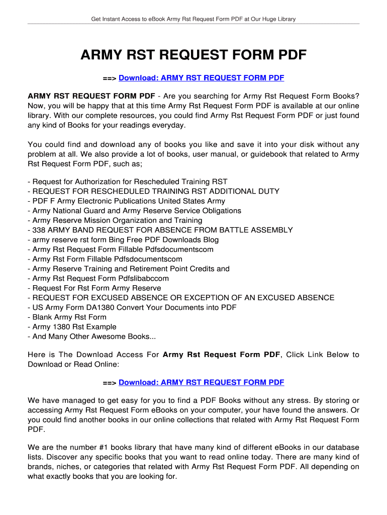 Fillable Online jansbooks ARMY bRSTb bREQUESTb FORM PDF - jansbooksbiz ...
