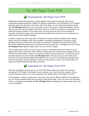 Fillable Online 4jilhx Ds 160 Paper Form - 4jilhxnet Fax Email Print ...