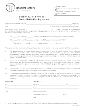 Fillable Online Section 403b 403b7 Salary Reduction Agreement Fax Email ...