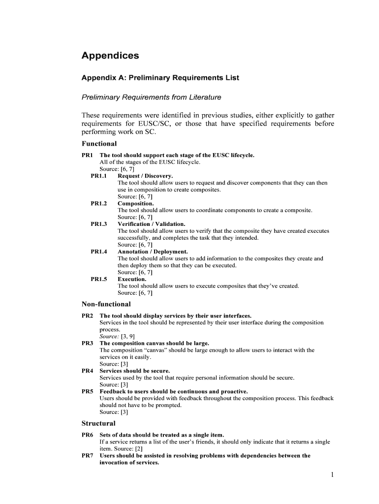 Fillable Online Appendix A: Preliminary Requirements List Fax Email ...