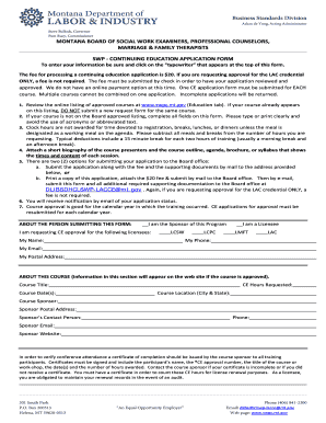 Fillable Online naswmt Continuing Education bApplicationb Form - NASW bMTb - naswmt Fax Email ...