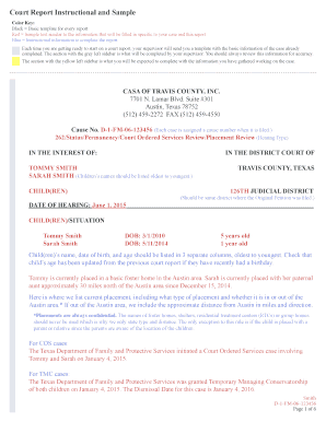 Fillable Online Court Report Instructional and Sample Fax Email Print ...