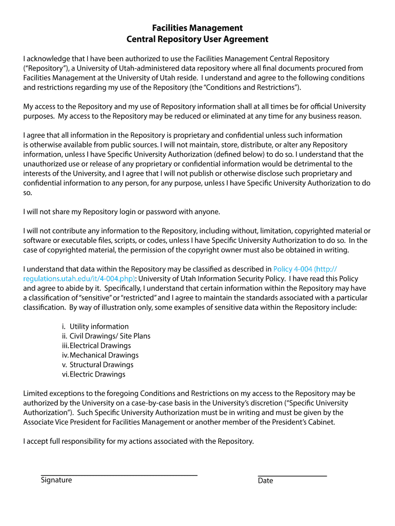 Fillable Online facilities utah Facilities Management Central ...