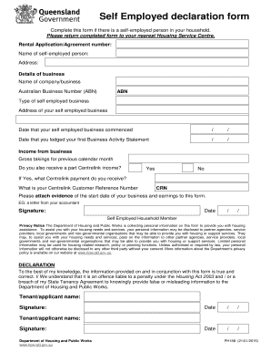 Fillable Online Self Employed declaration form - HPW Fax Email Print ...