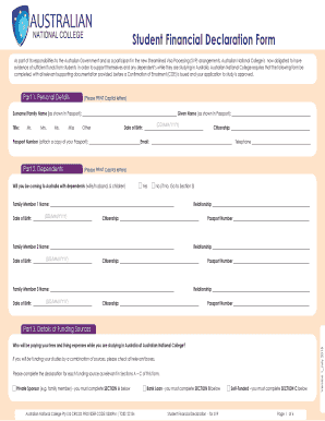 Fillable Online Student Financial Declaration Form Fax Email Print - pdfFiller