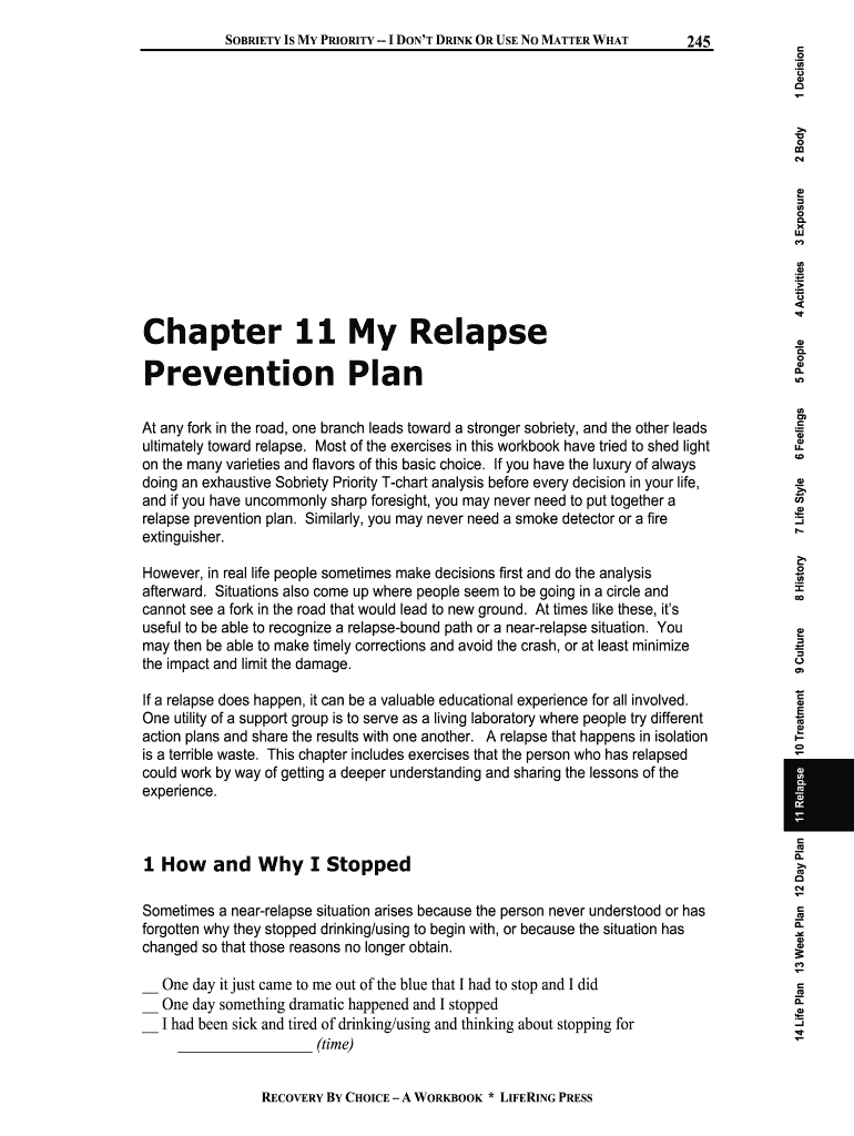 Relapse Prevention Worksheets Fill Out Sign Online DocHub