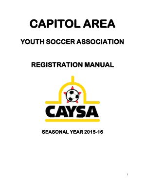 Fillable Online caysa Capitol Area Youth Soccer Association - caysa Fax ...