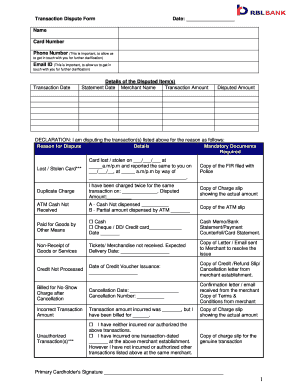 Fillable Online TRANSACTION DISPUTE FORM - Commercial Banking Fax Email ...