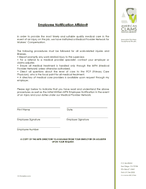 Fillable Online Employee Notification Affidavit Eng Fax Email Print ...